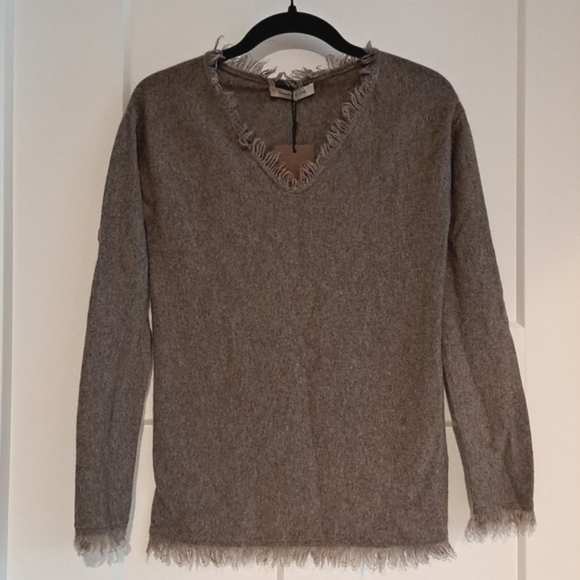 Gentle Herd | Sweaters | Nwt Frayed Edge Woolcashmere Sweater Bistre ...